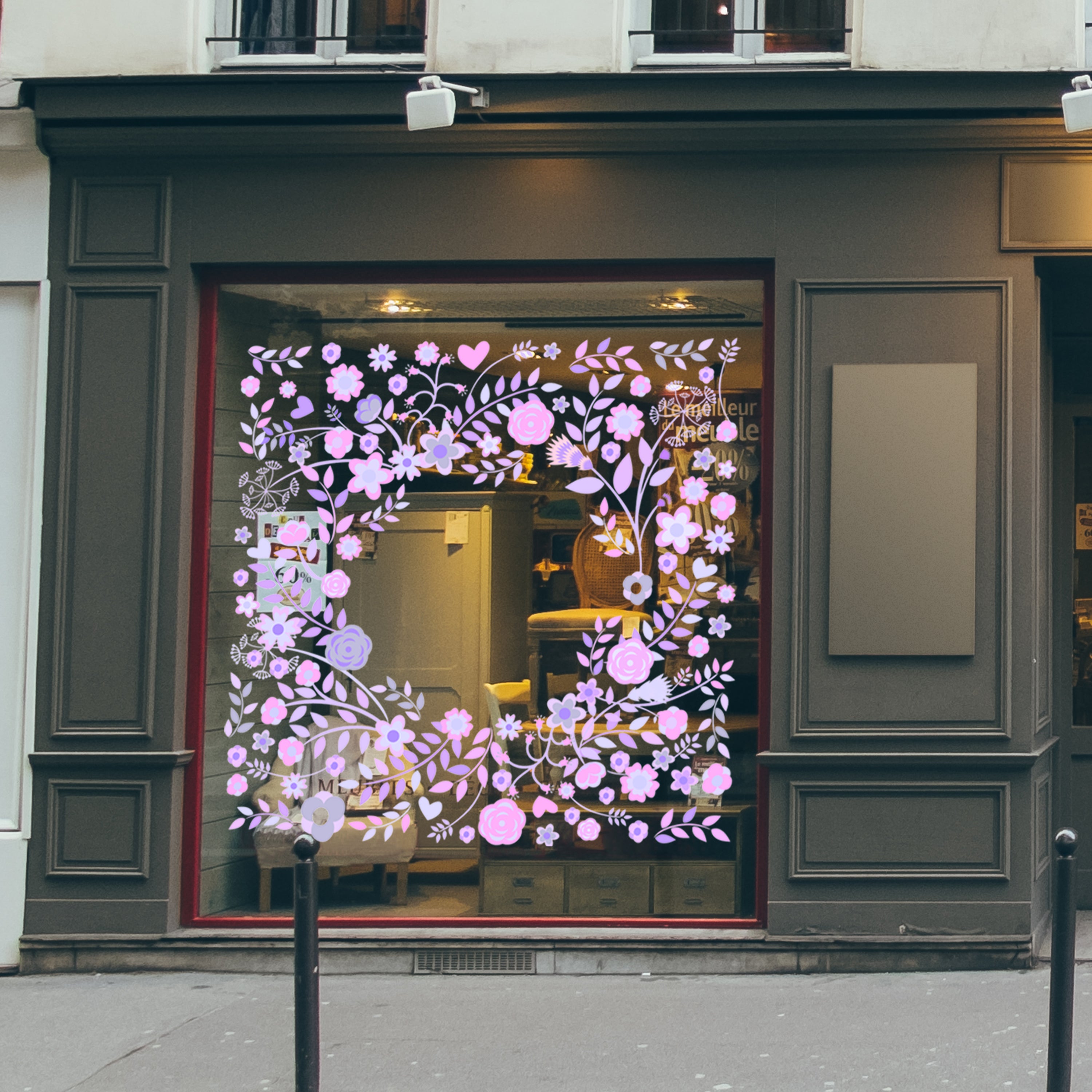 Spring Floral Border Retail Window Vinyl – Nutmeg Studio
