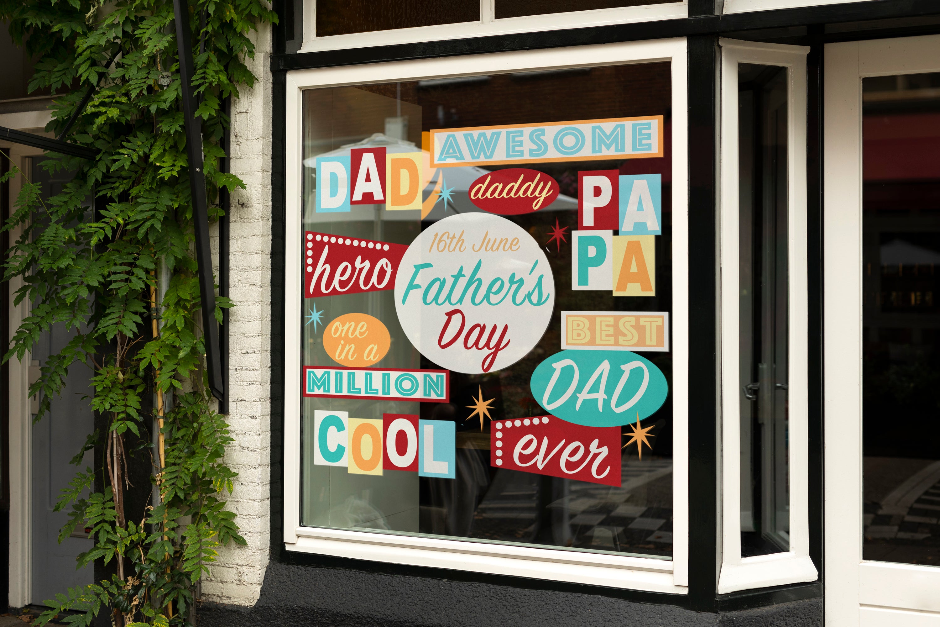 Retro Father's Day Retail Graphics Mural Set – Nutmeg Studio