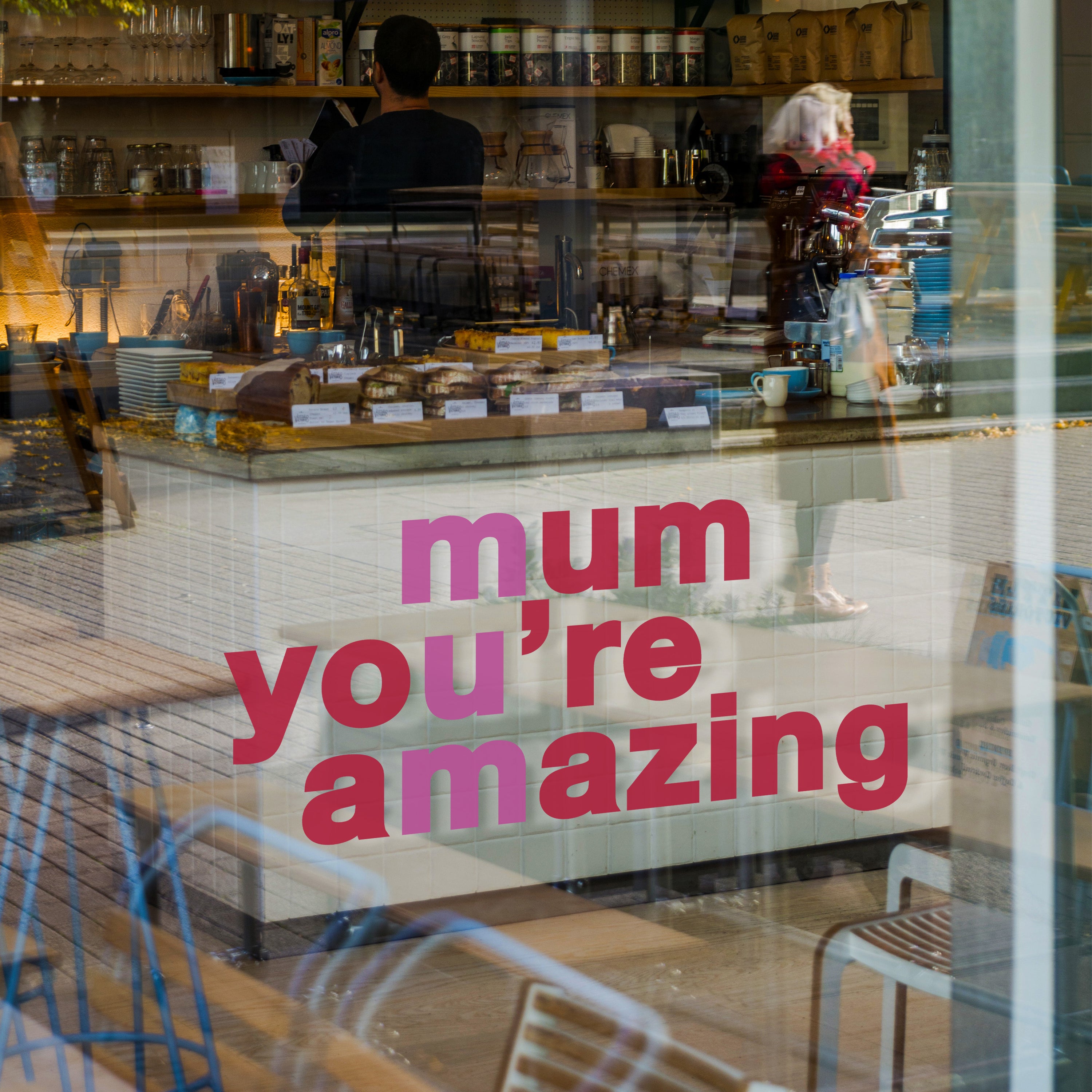 Mum You're Amazing Mother's Day Retail Shop Window Sticker Vinyl ...