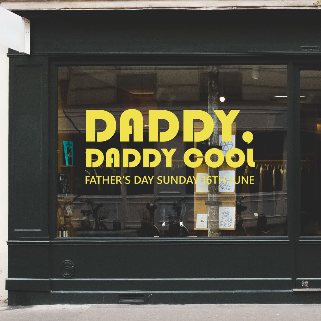 Father's Day "Daddy Cool" Retail Shop Window Sticker Vinyl – Nutmeg Studio