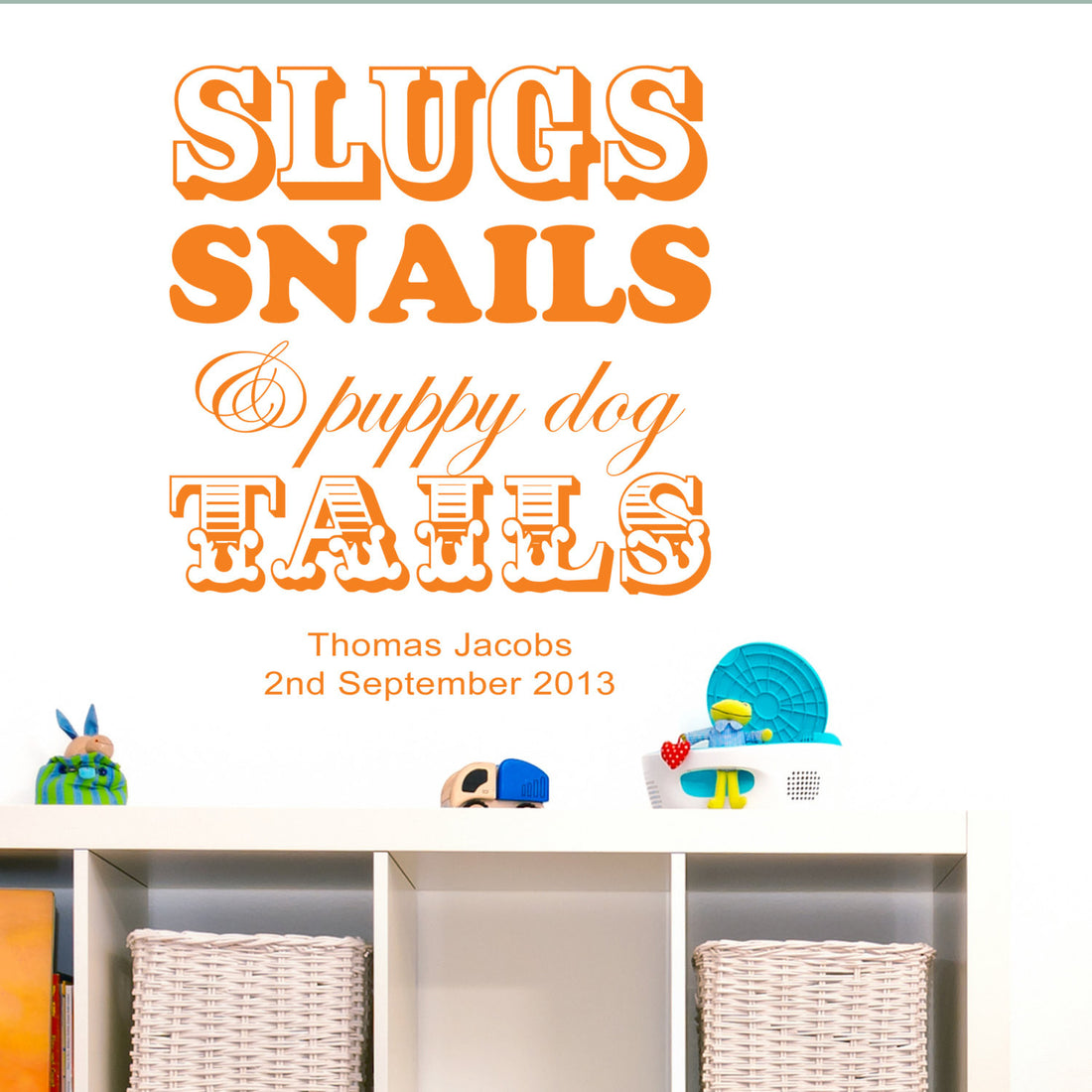 Personalised Slugs, Snails & Puppy Dog Tails Wall Sticker – Nutmeg Studio