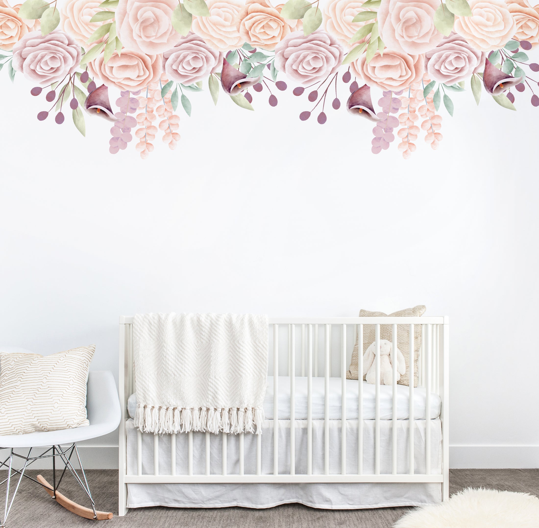 Rose Floral Border Wall Sticker – Nutmeg Studio