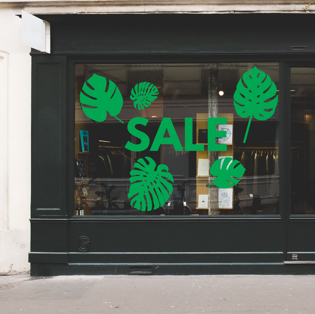 Monstera Leaves Summer Sale Retail Shop Window Sticker Vinyl – Nutmeg ...