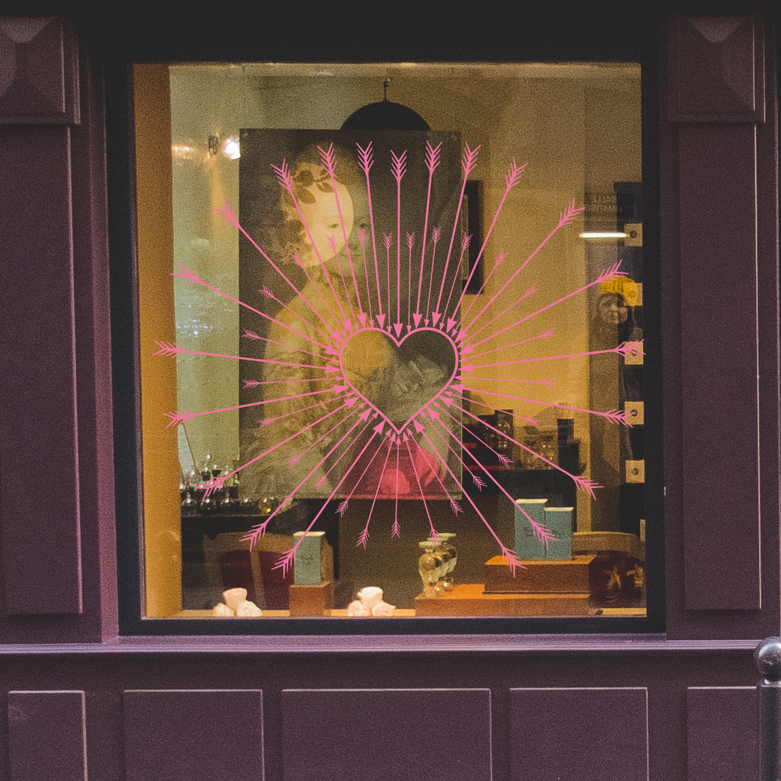 Arrow Heart Retail Shop Window Sticker Vinyl – Nutmeg Studio